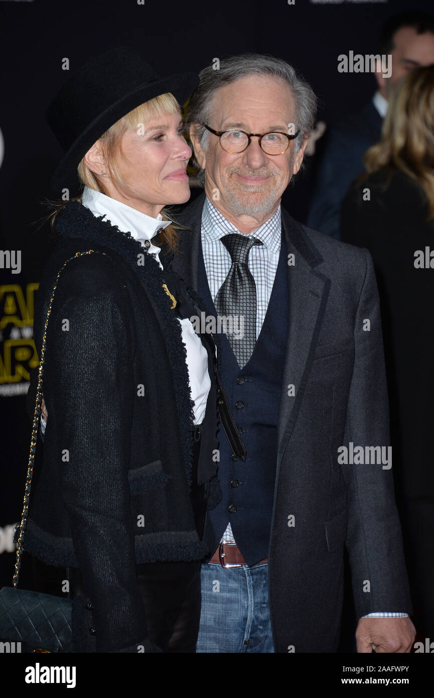 LOS ANGELES, CA - DECEMBER 14, 2015: Director Steven Spielberg ...