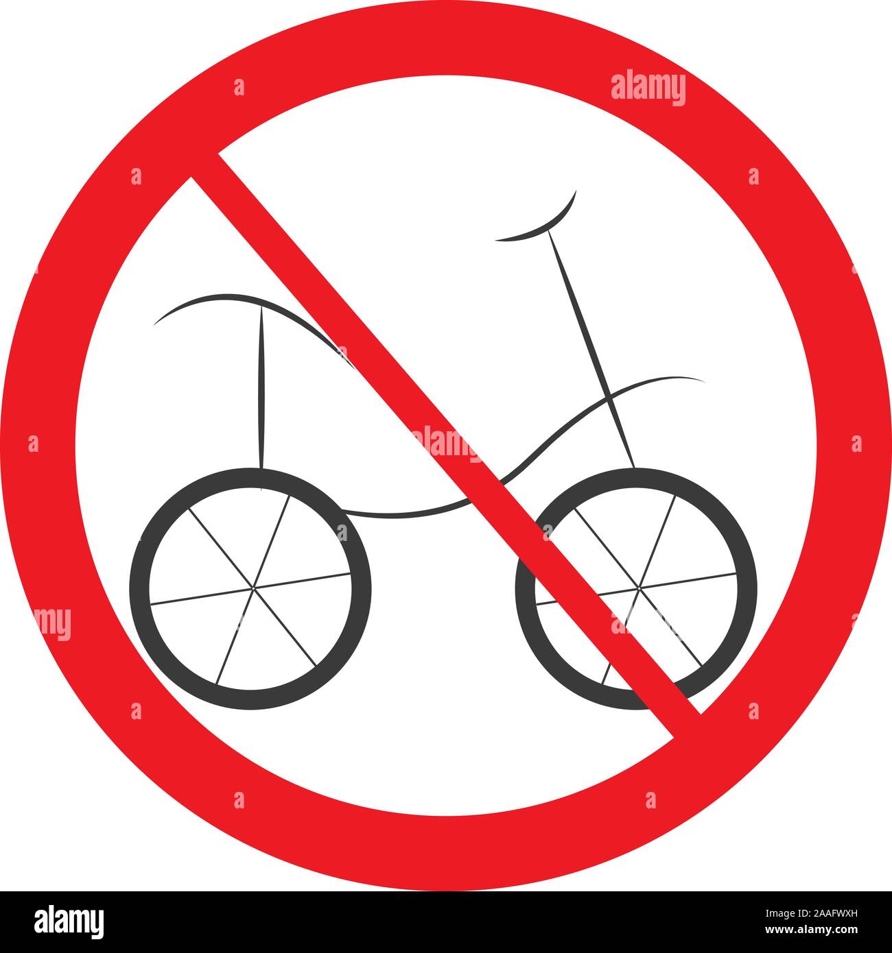 Vector not allowed sign on white background with yellow circle ...
