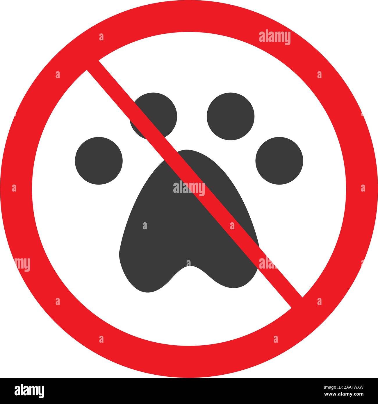 Vector not allowed sign on white background with yellow circle ...