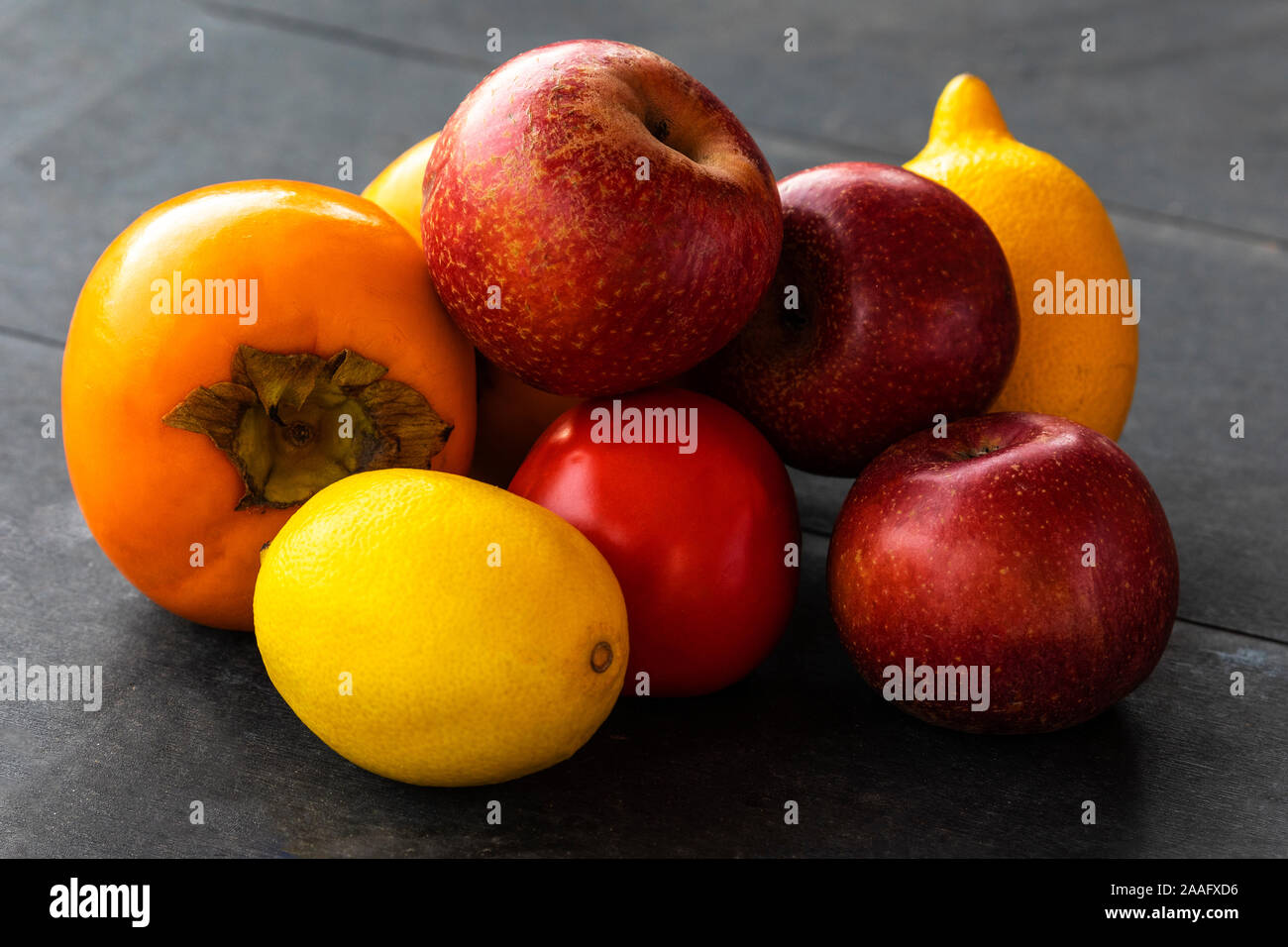 Beautiful Fresh fruits Assorted fruits colorful,clean eating,in dark ...