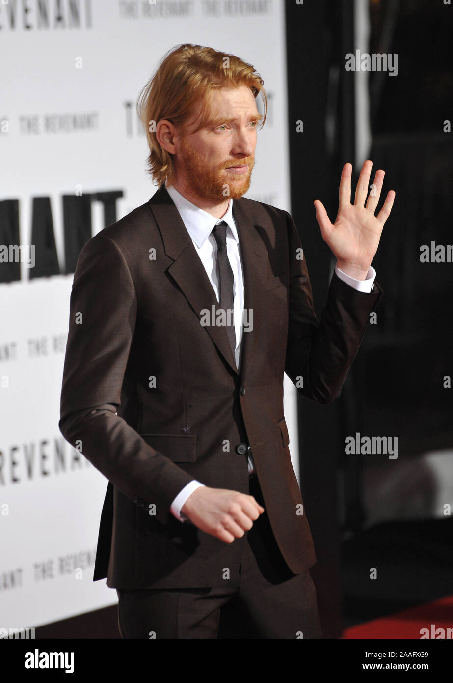 LOS ANGELES, CA - DECEMBER 16, 2015: Actor Domhnall Gleeson at the Los ...