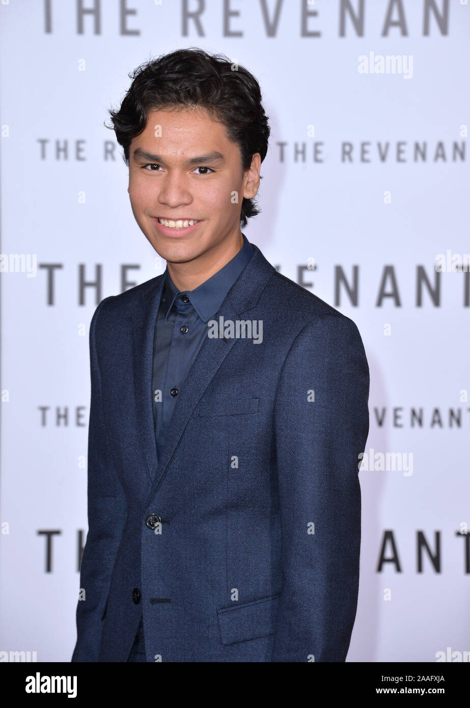 LOS ANGELES, CA - DECEMBER 16, 2015: Actor Forrest Goodluck at the Los ...