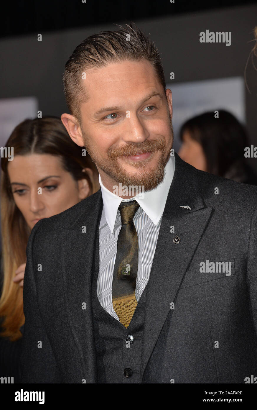 LOS ANGELES, CA - DECEMBER 16, 2015: Actor Tom Hardy at the Los Angeles ...