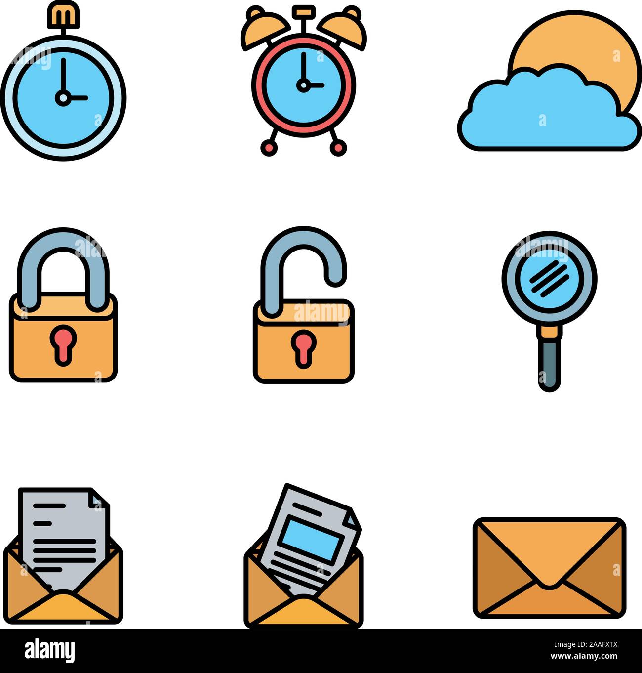 User interface and social media fill icon set design Stock Vector Image ...