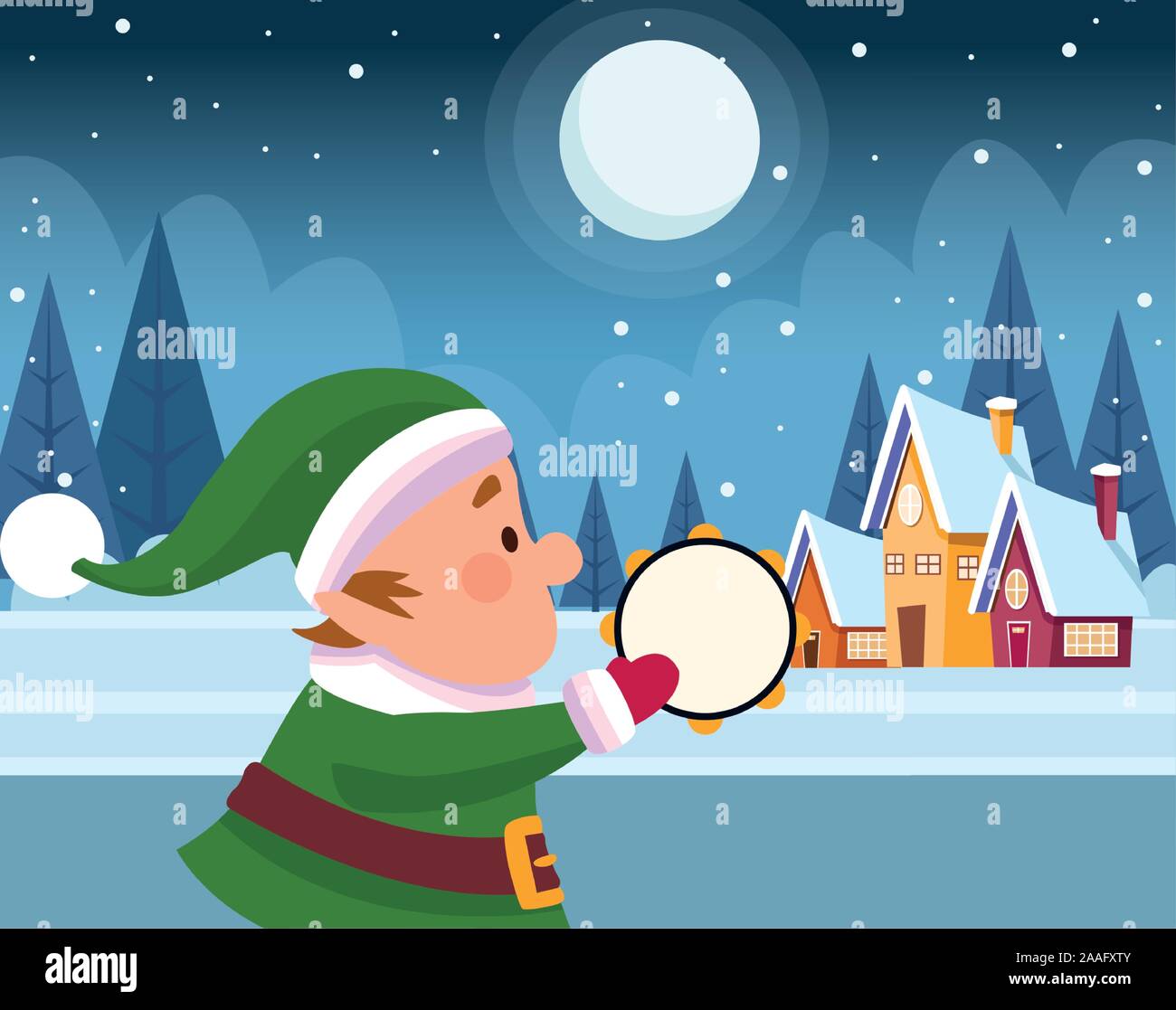 christmas elf playing a musical instrument Stock Vector Image & Art - Alamy
