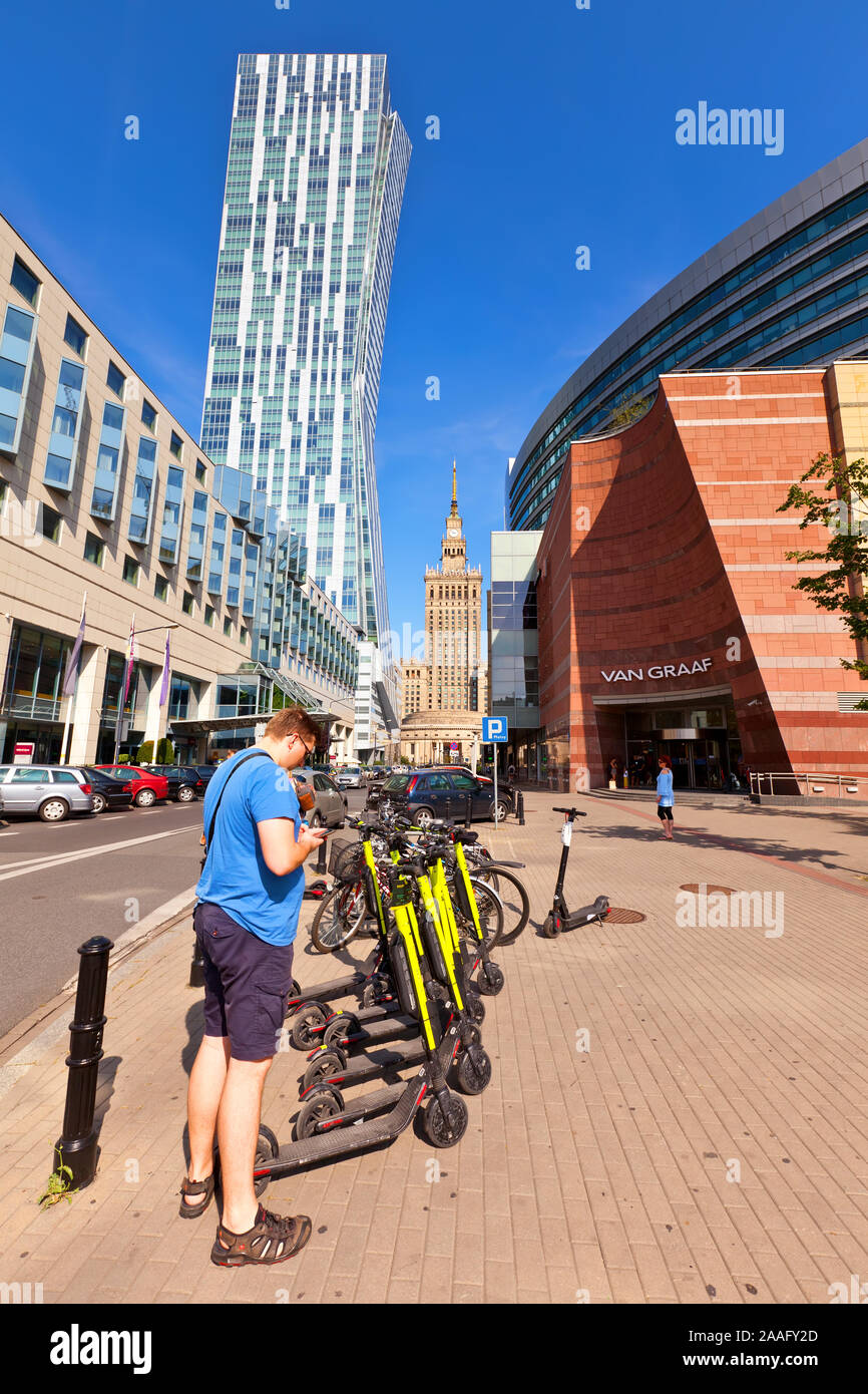 Photos taken in the capital city of Poland Warsaw on a bright sunny ...