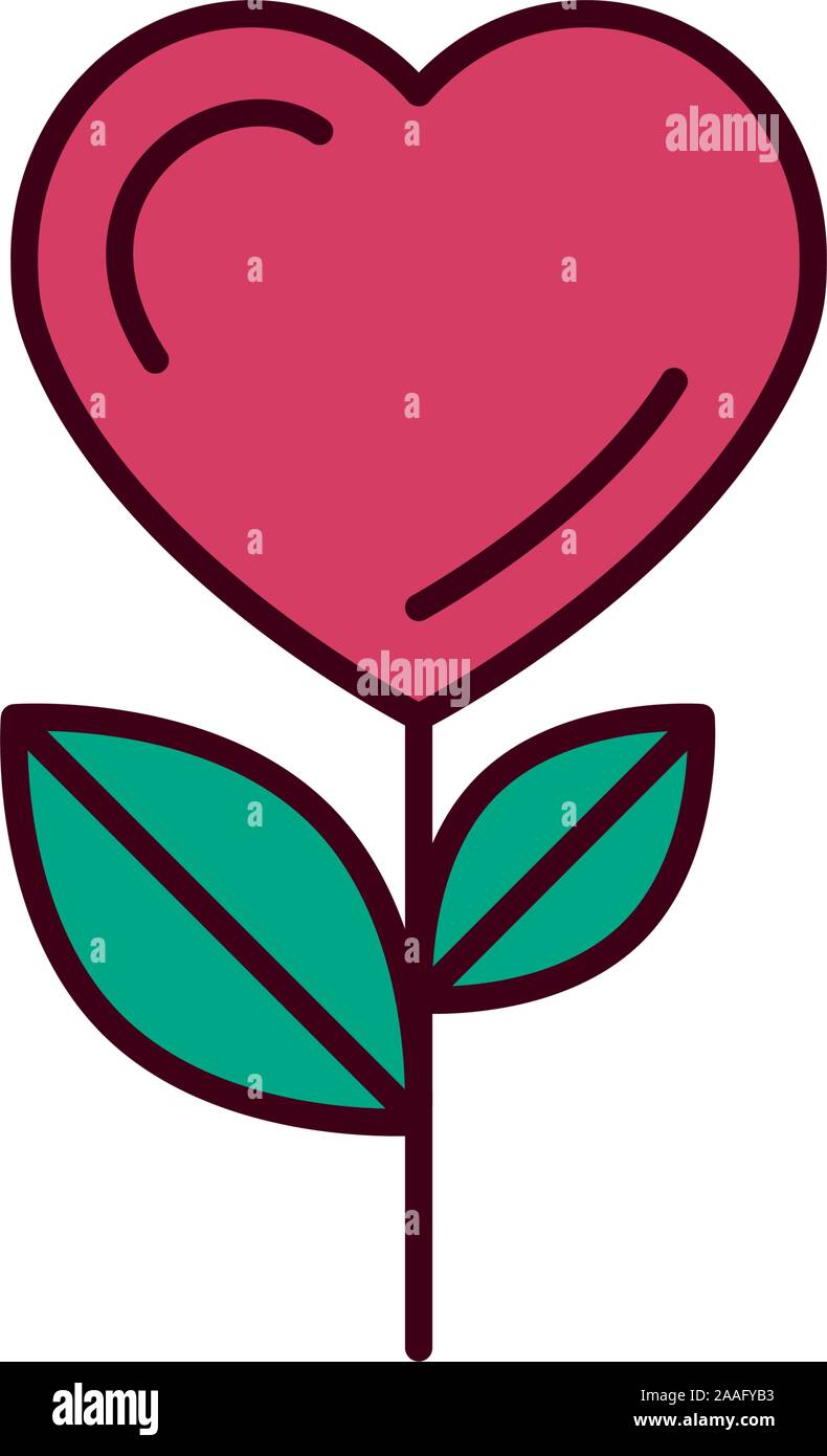 Isolated heart flower icon fill vector design Stock Vector Image & Art ...