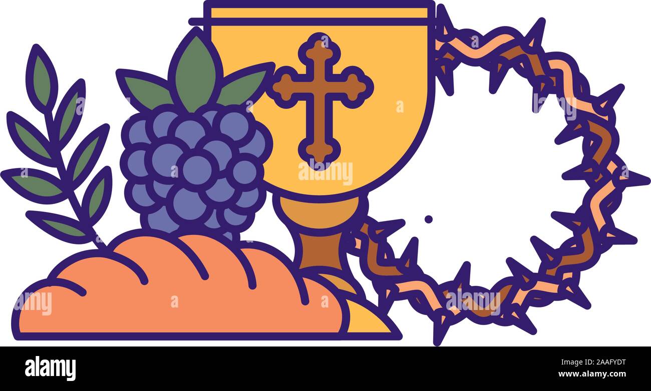 Cup bread and grapes fill vector design Stock Vector Image & Art - Alamy