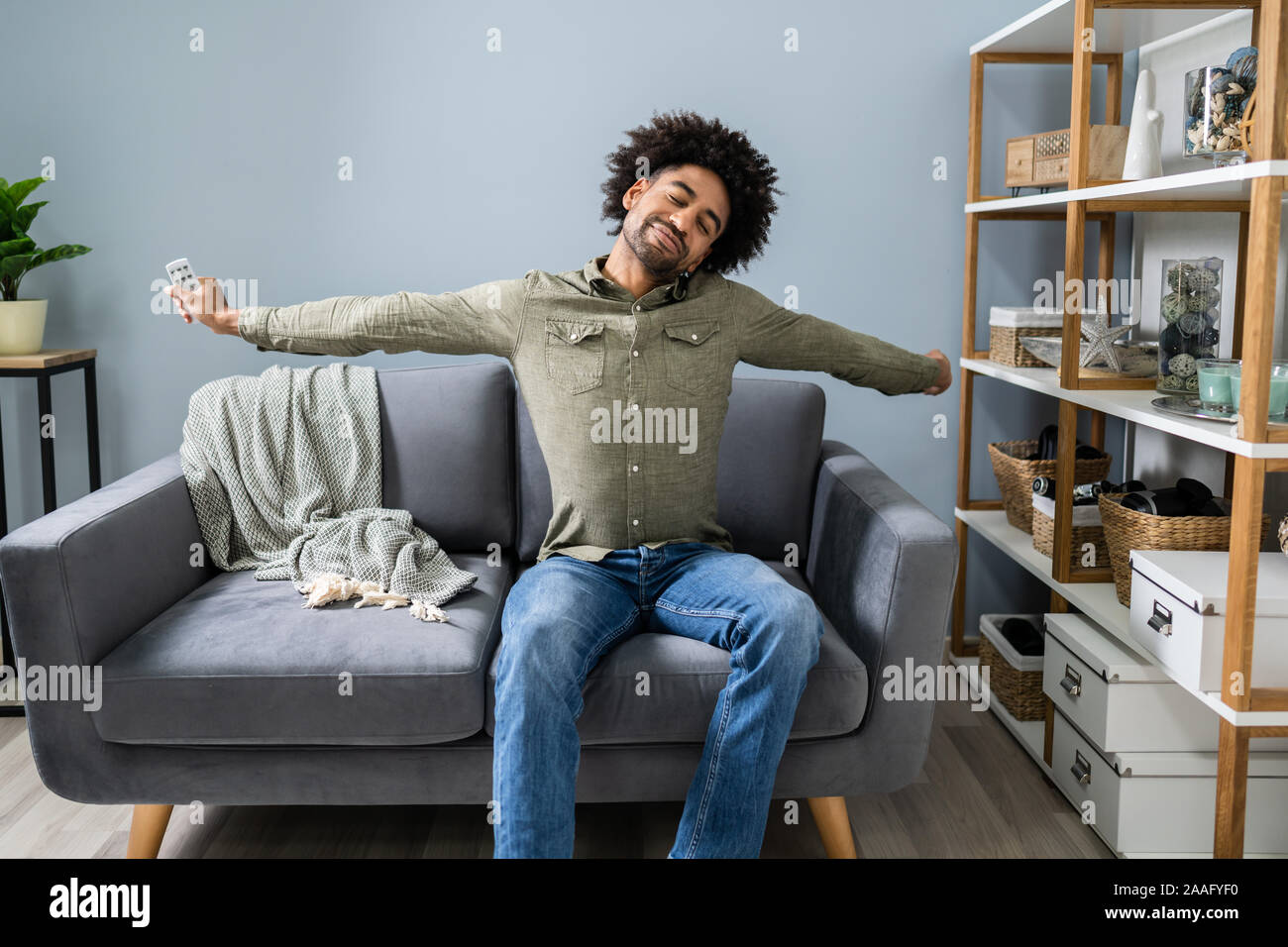 Man home stretch floor hi-res stock photography and images - Alamy
