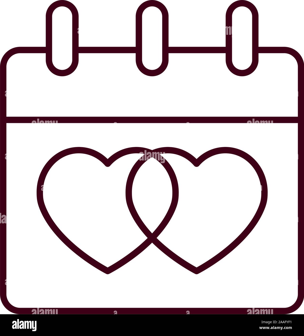 Isolated love calendar icon line vector design Stock Vector Image & Art ...