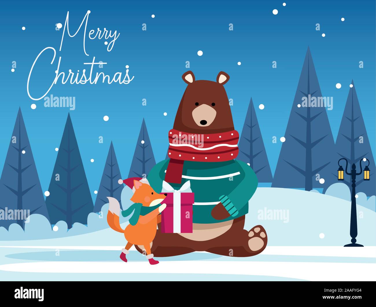 Snowy fox Stock Vector Images - Alamy