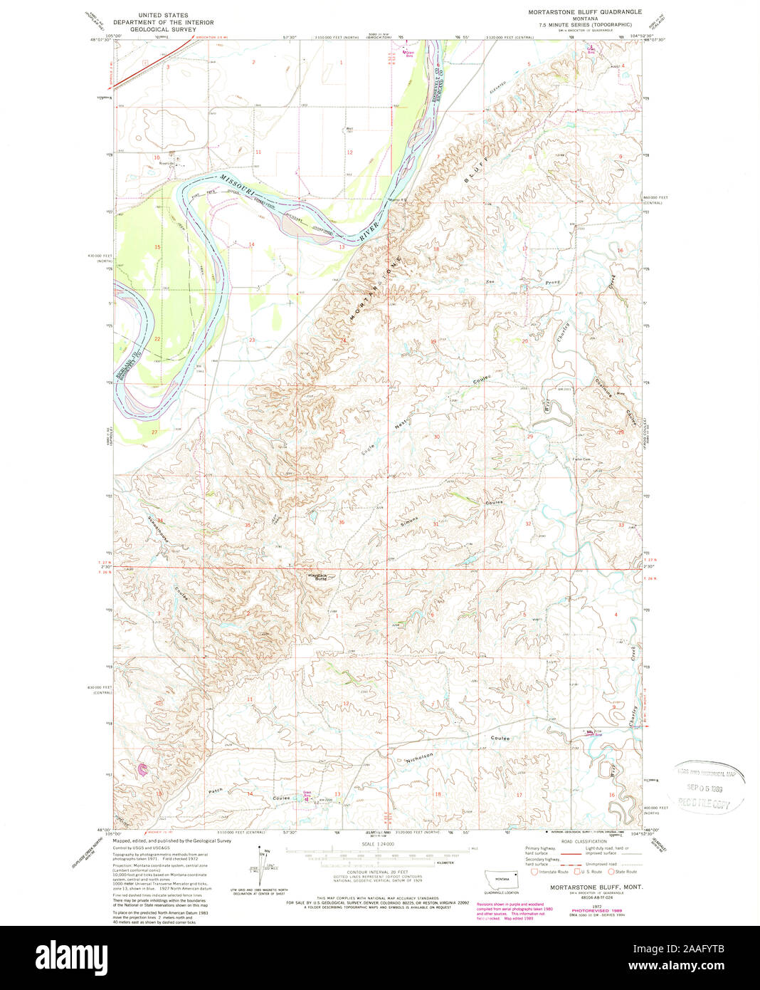 USGS TOPO Map Montana MT Mortarstone Bluff 265514 1972 24000 ...