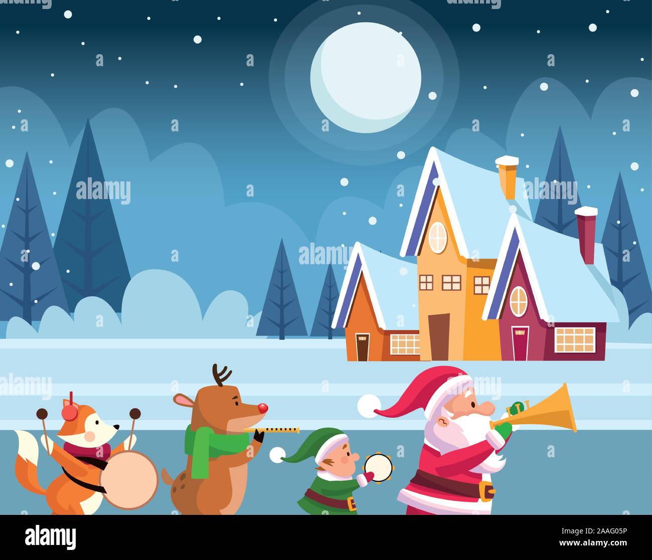 Santa claus playing instrument Stock Vector Images - Alamy