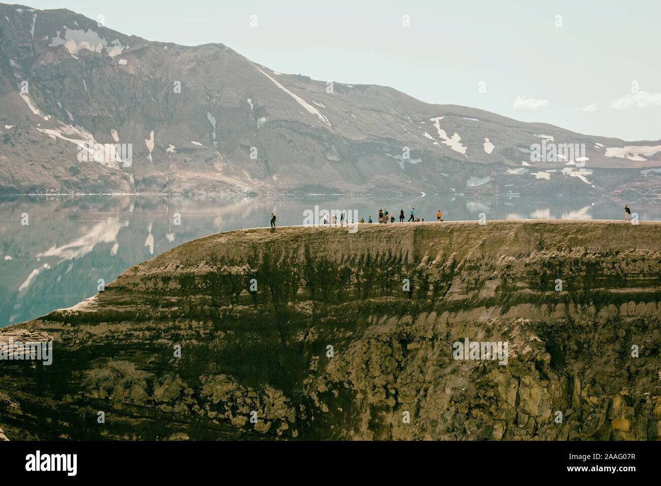 Askja Volcano,Viti crater with Lake Oskjuvatn,Iceland Stock Photo - Alamy