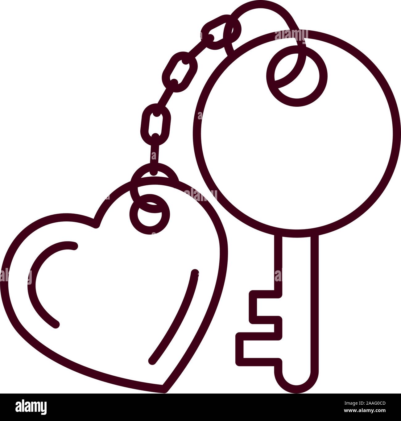Isolated love key line vector design Stock Vector Image & Art - Alamy