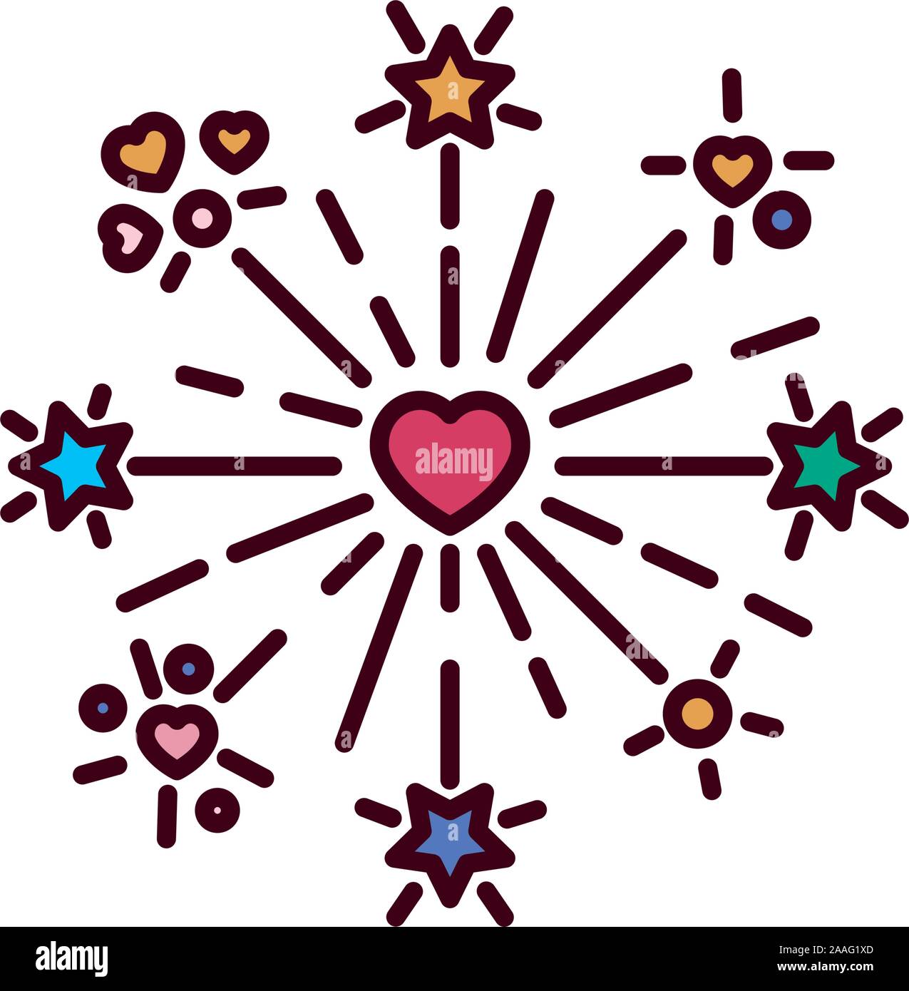 Fireworks heart love Stock Vector Images - Alamy