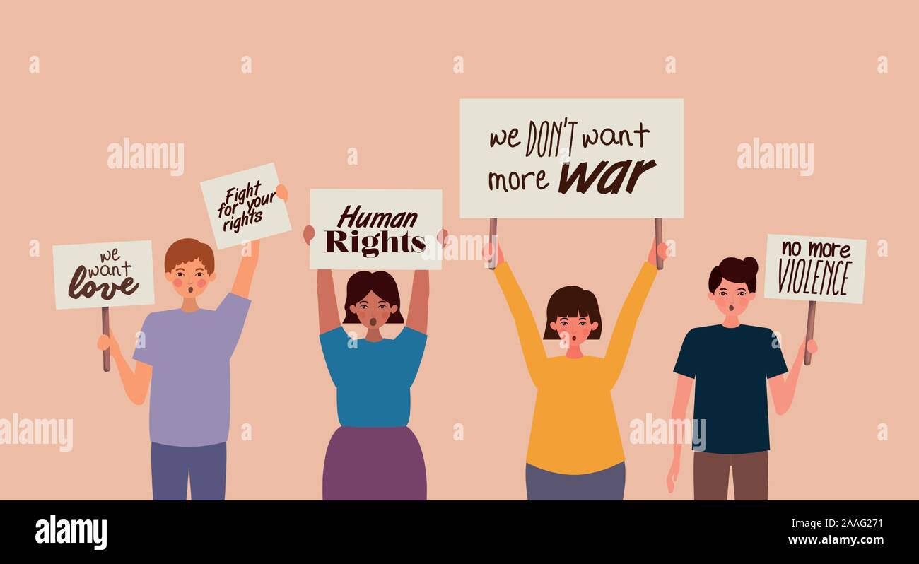 People protesting for human rights vector design Stock Vector Image ...