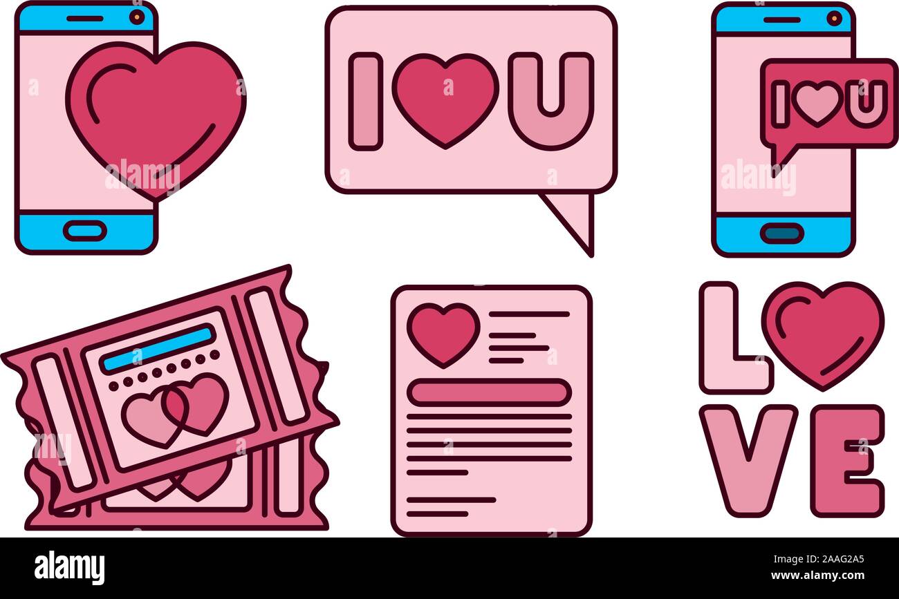 Isolated love icon set fill vector design Stock Vector Image & Art - Alamy