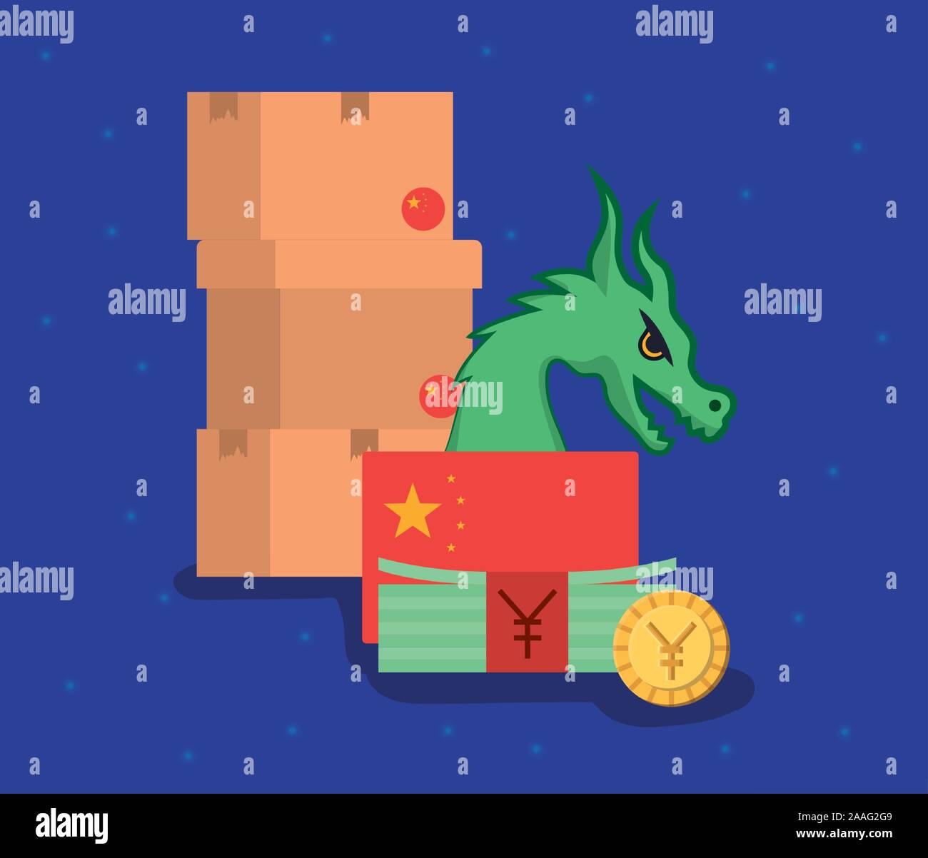 commercial war between china and usa vector design Stock Vector Image ...