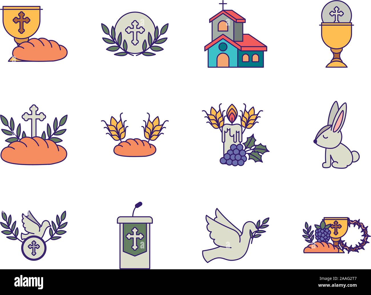 Isolated religion icon set fill vector design Stock Vector Image & Art ...