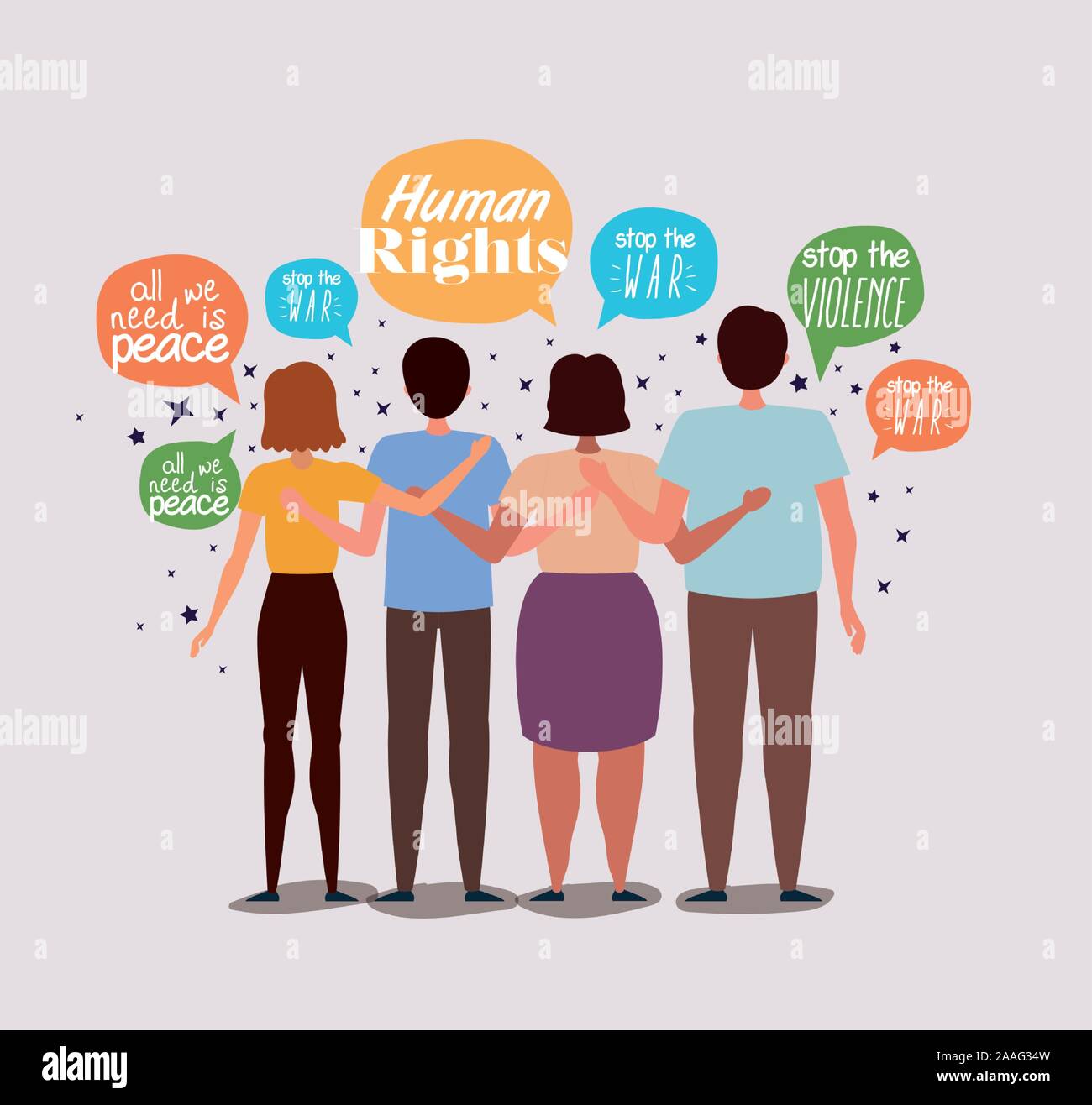 People protesting for human rights vector design Stock Vector Image ...