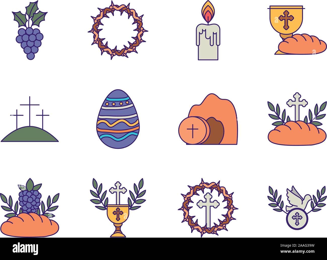 Isolated religion icon set fill vector design Stock Vector Image & Art ...