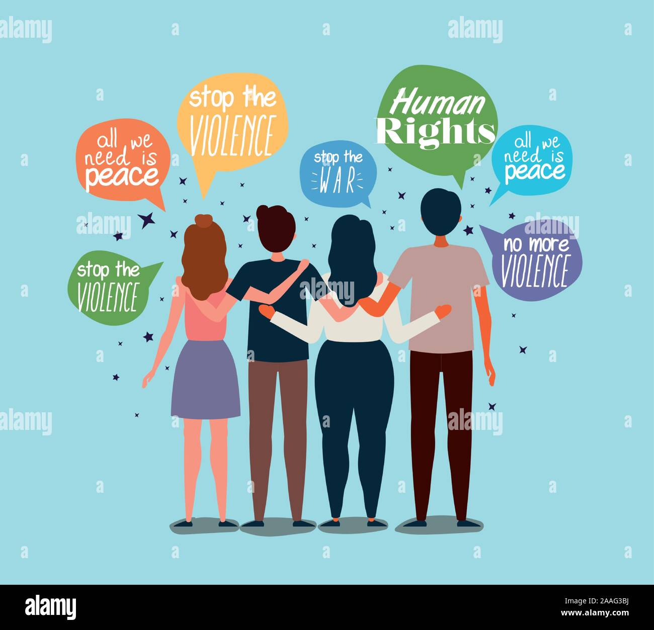 People protesting for human rights vector design Stock Vector Image ...