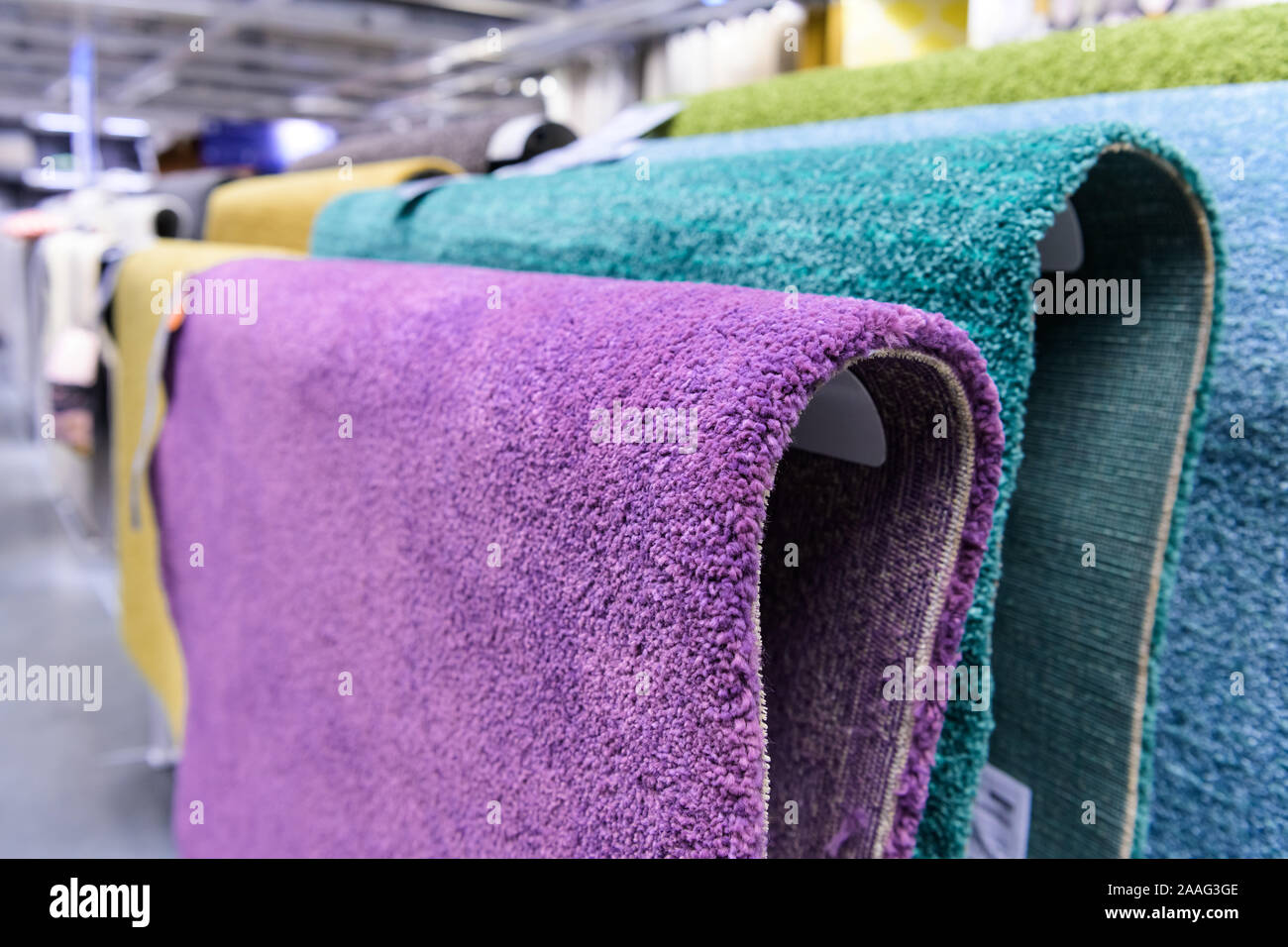 Different carpets of different colors for the bath or living room. Rugs ...