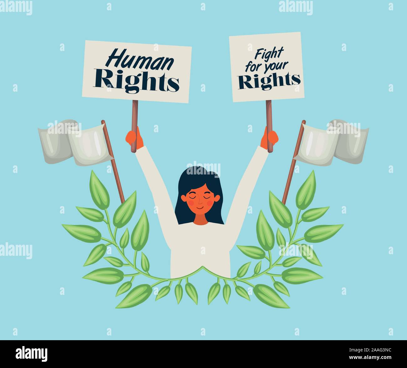 woman protesting for human rights vector design Stock Vector Image ...