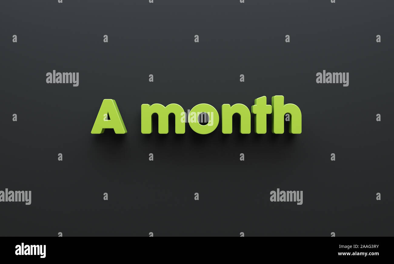 Ultra Pack green letters. A month Stock Photo - Alamy