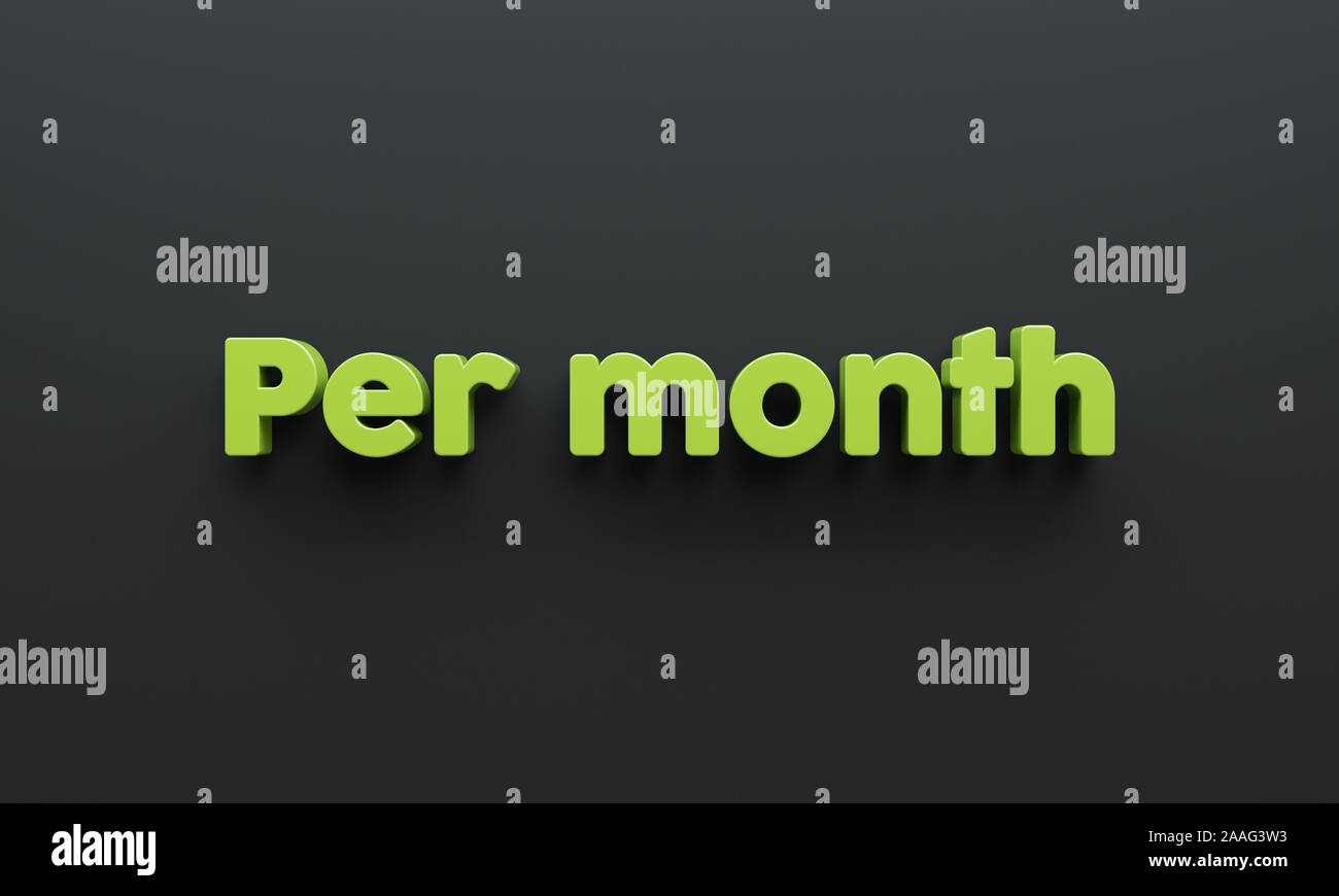 Ultra Pack green letters. Per month Stock Photo - Alamy