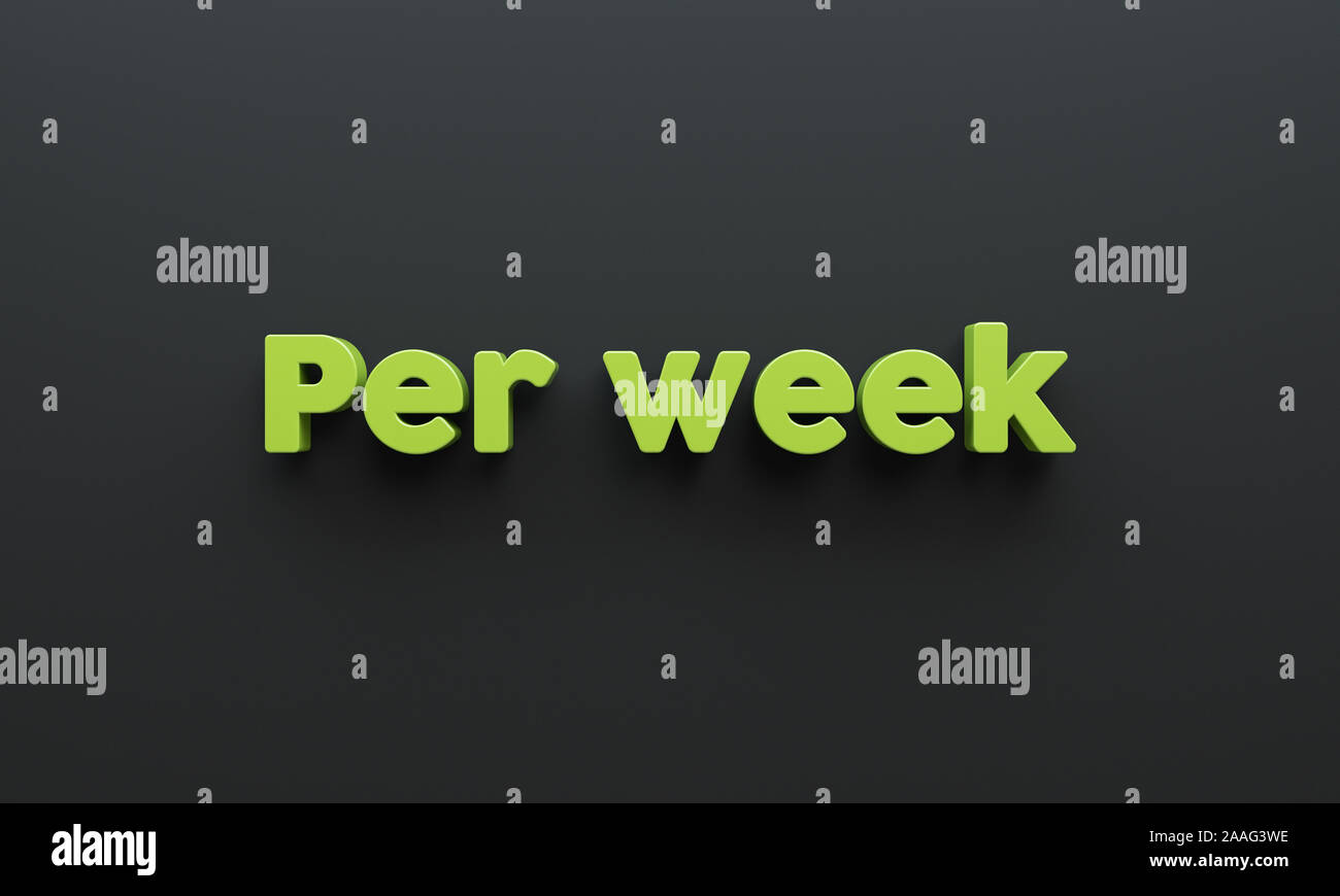 Ultra Pack green letters. Per week Stock Photo - Alamy