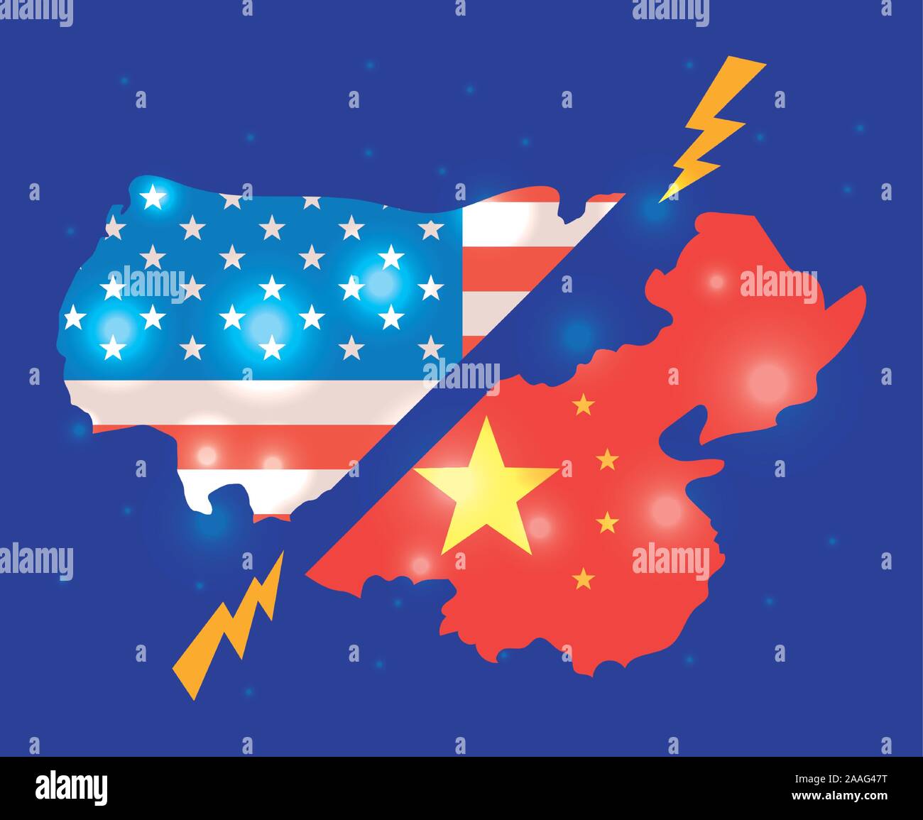 commercial war between china and usa vector design Stock Vector Image ...