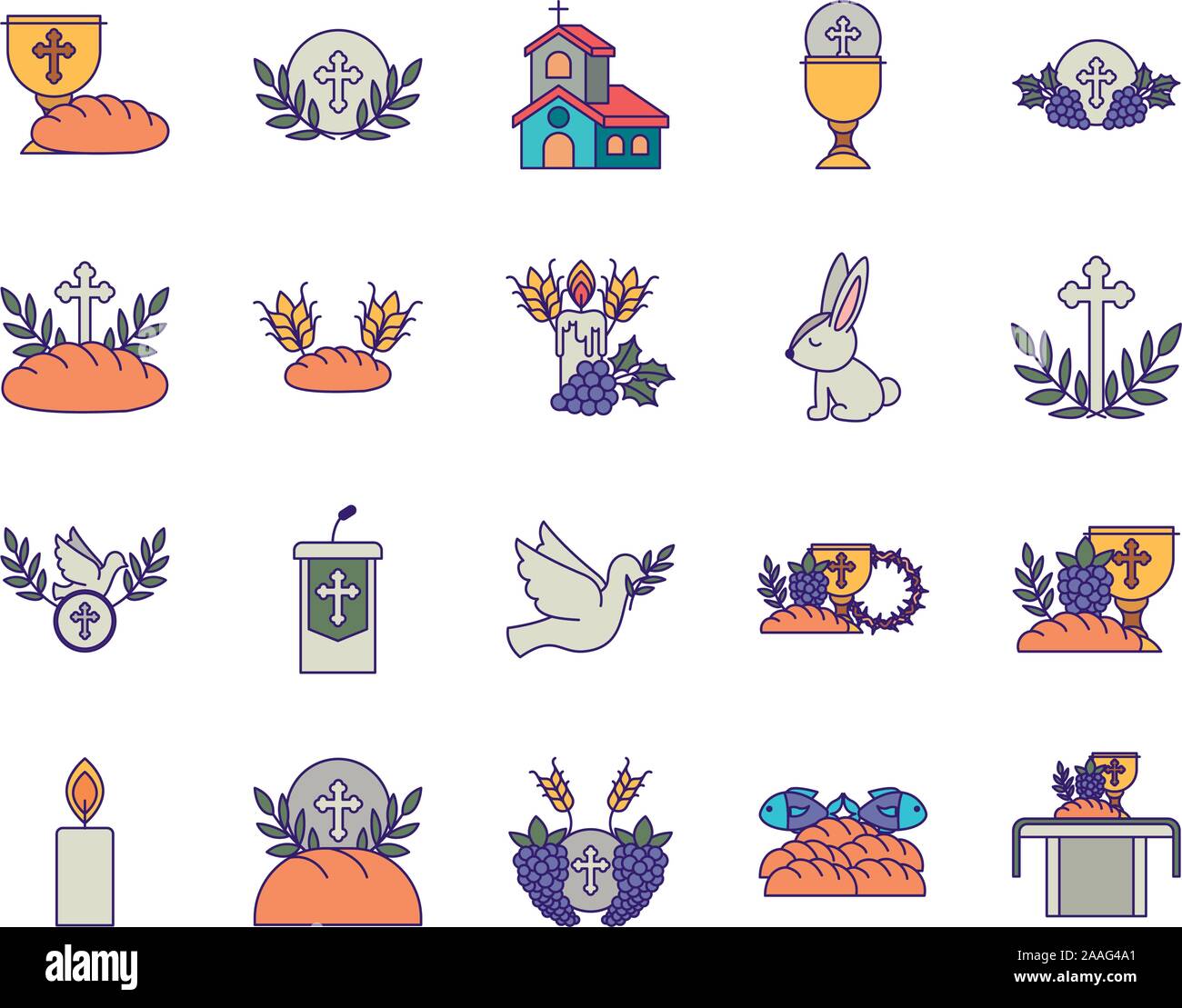Isolated religion icon set fill vector design Stock Vector Image & Art ...