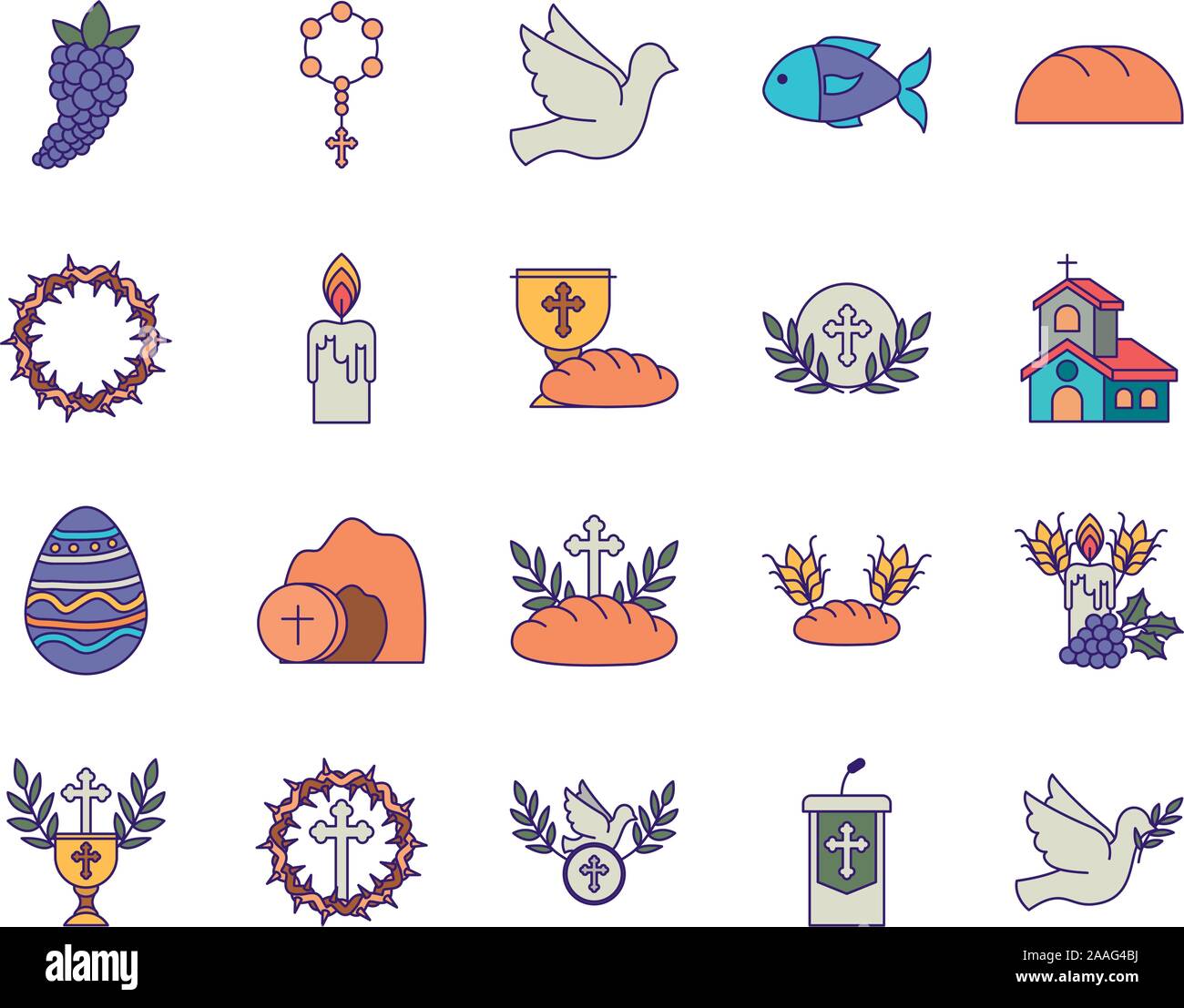 Isolated religion icon set fill vector design Stock Vector Image & Art ...