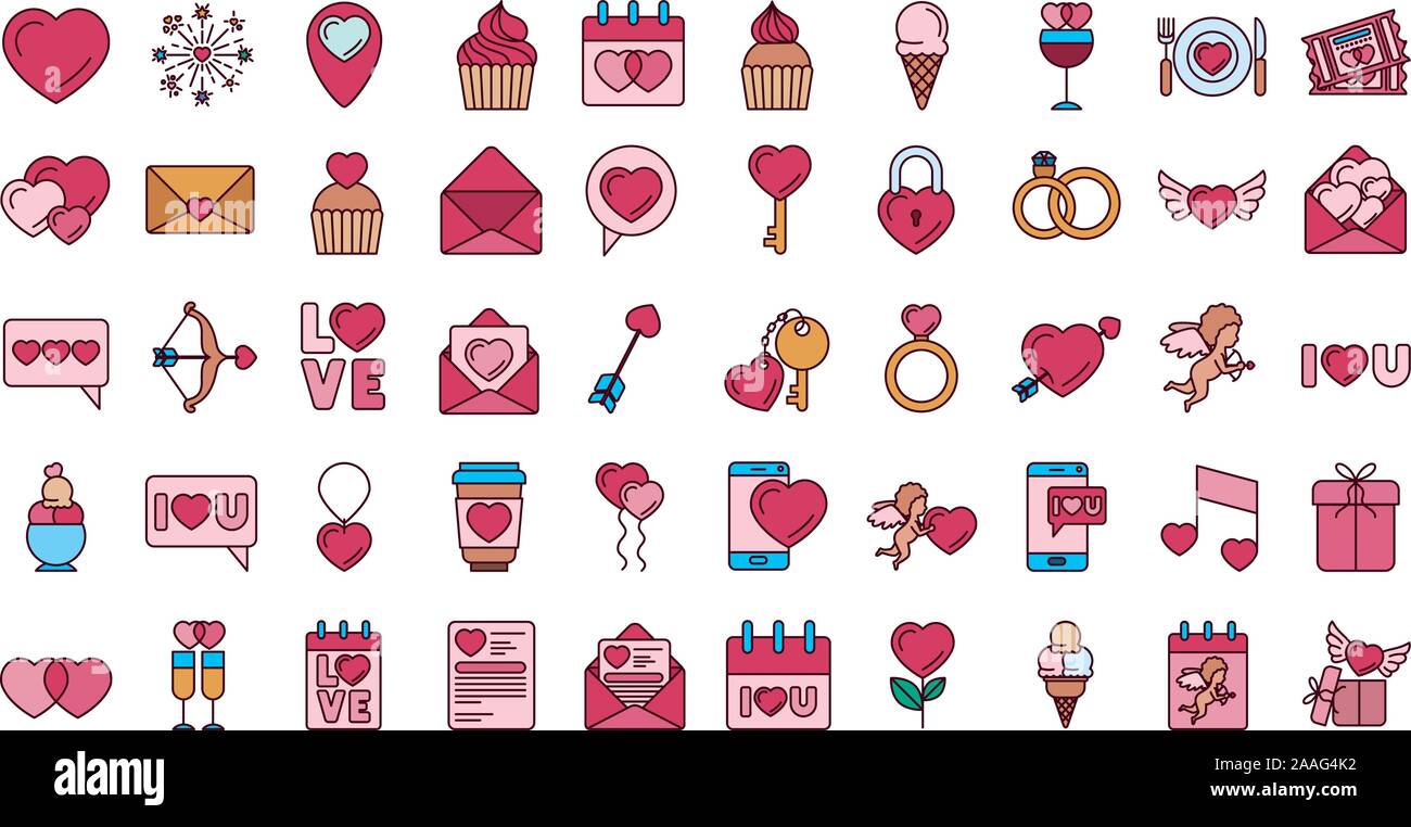Isolated love icon set fill vector design Stock Vector Image & Art - Alamy