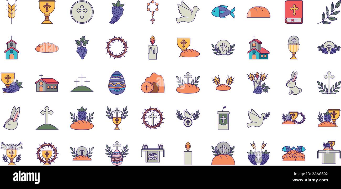 Isolated religion icon set fill vector design Stock Vector Image & Art ...