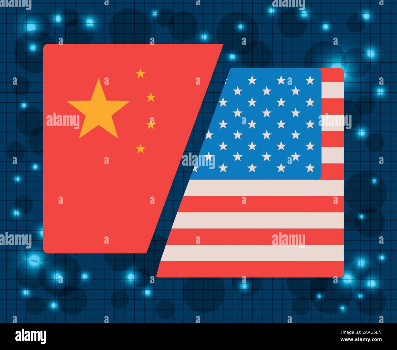 commercial war between china and usa vector design Stock Vector Image ...