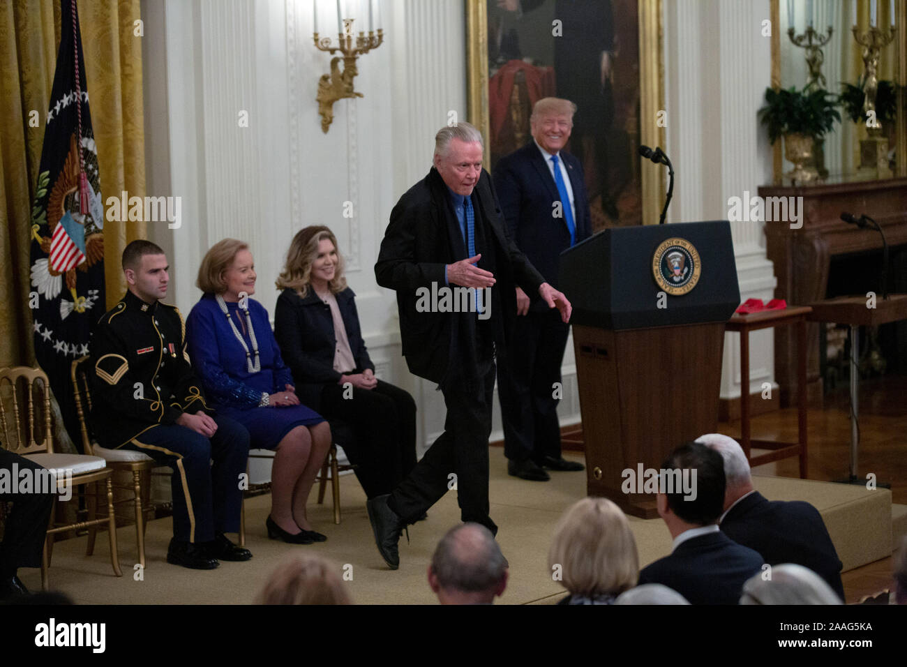 Jon Voight dances as United States President Donald J. Trump introduces ...