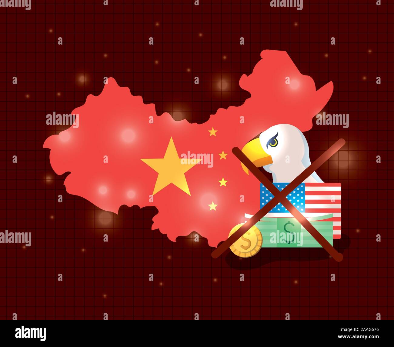 commercial war between china and usa vector design Stock Vector Image ...
