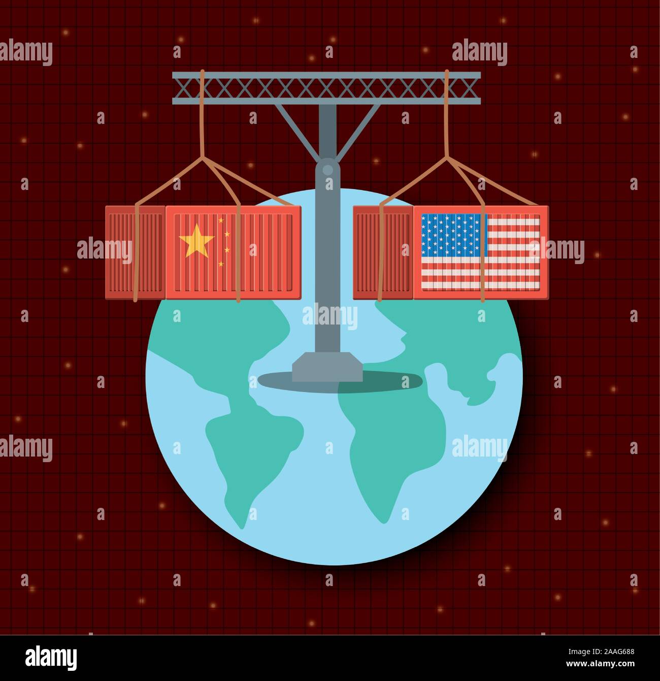 commercial war between china and usa vector design Stock Vector Image ...