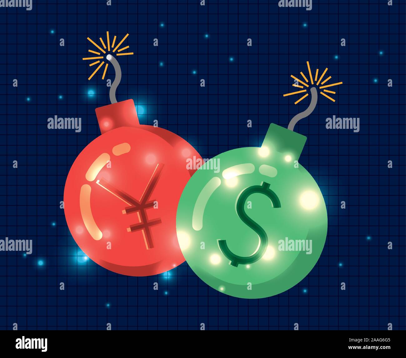commercial war between china and usa vector design Stock Vector Image ...