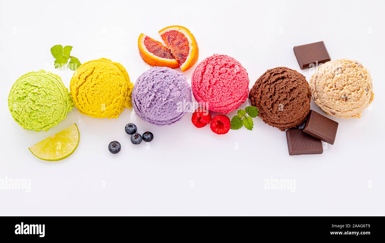 Various of ice cream flavor ball blueberry ,lime ,pistachio ,almond ...