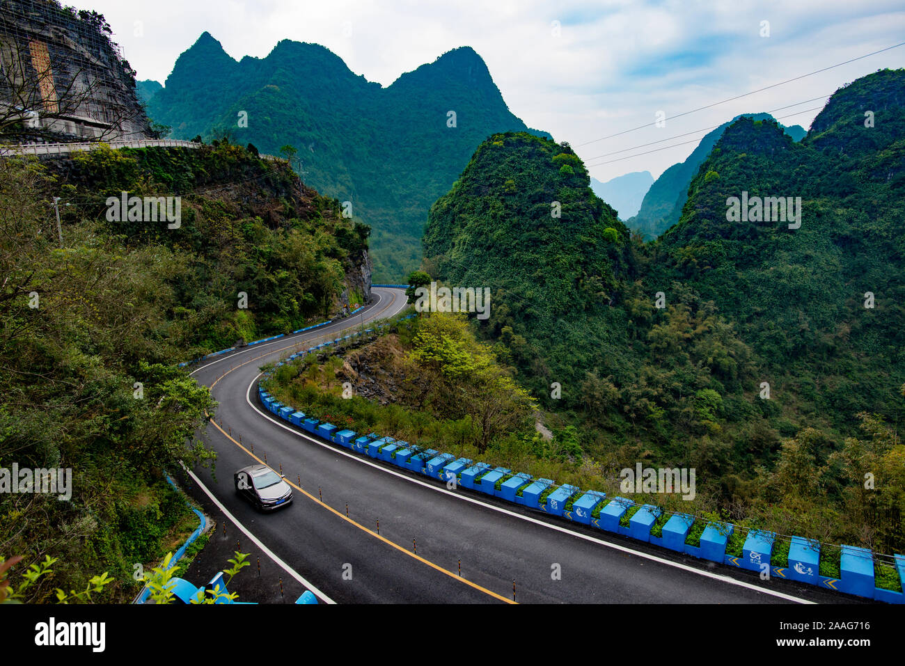 Mountain road scenery in China Stock Photo - Alamy