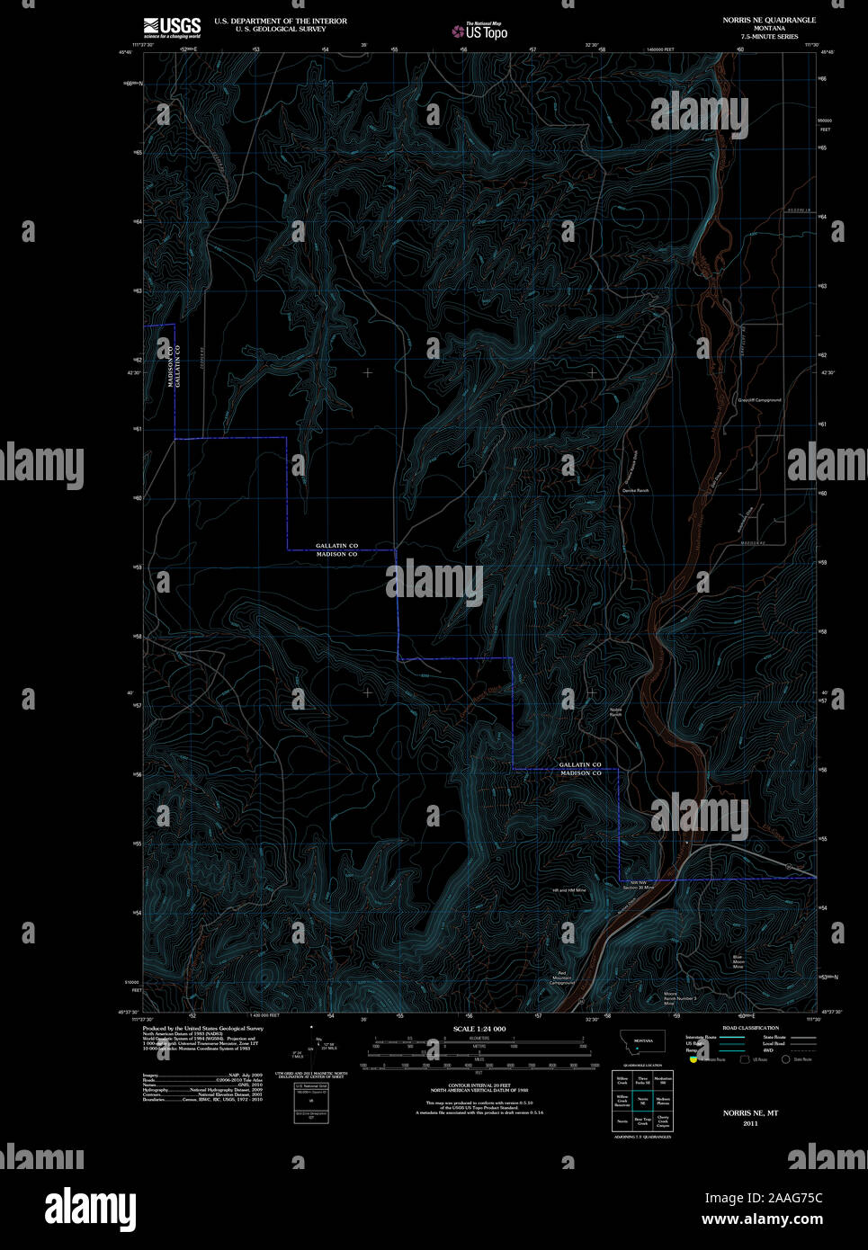 Map of norris montana hi-res stock photography and images - Alamy