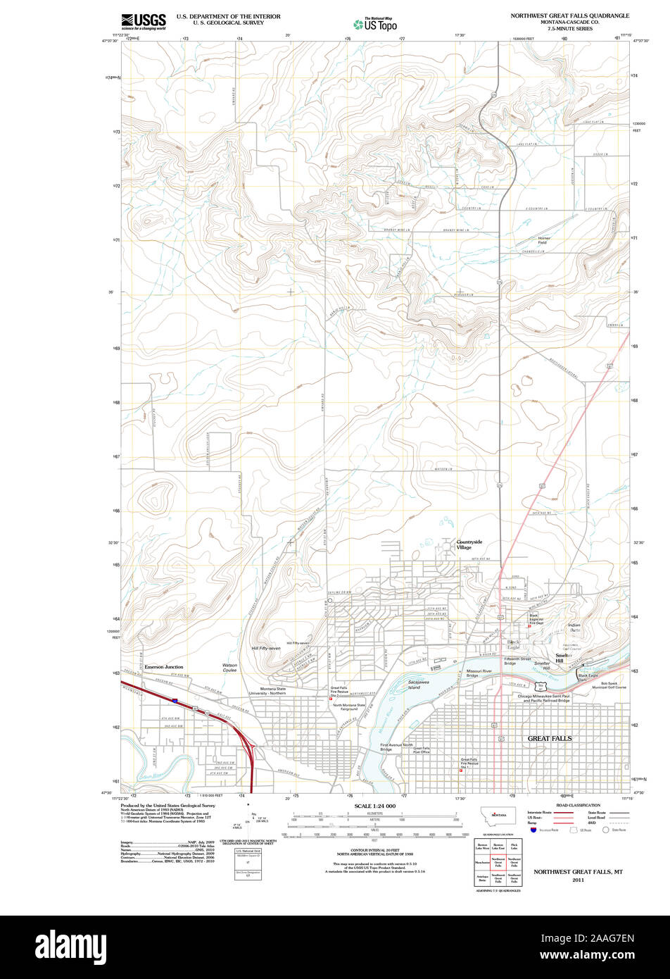 Map of great falls montana hi-res stock photography and images - Alamy