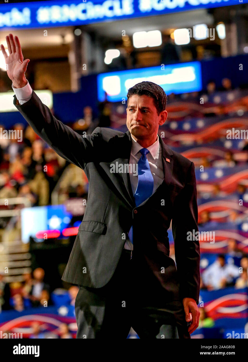 Cleveland Ohio, USA, July 19, 2016 Speaker of the House Paul Ryan ...