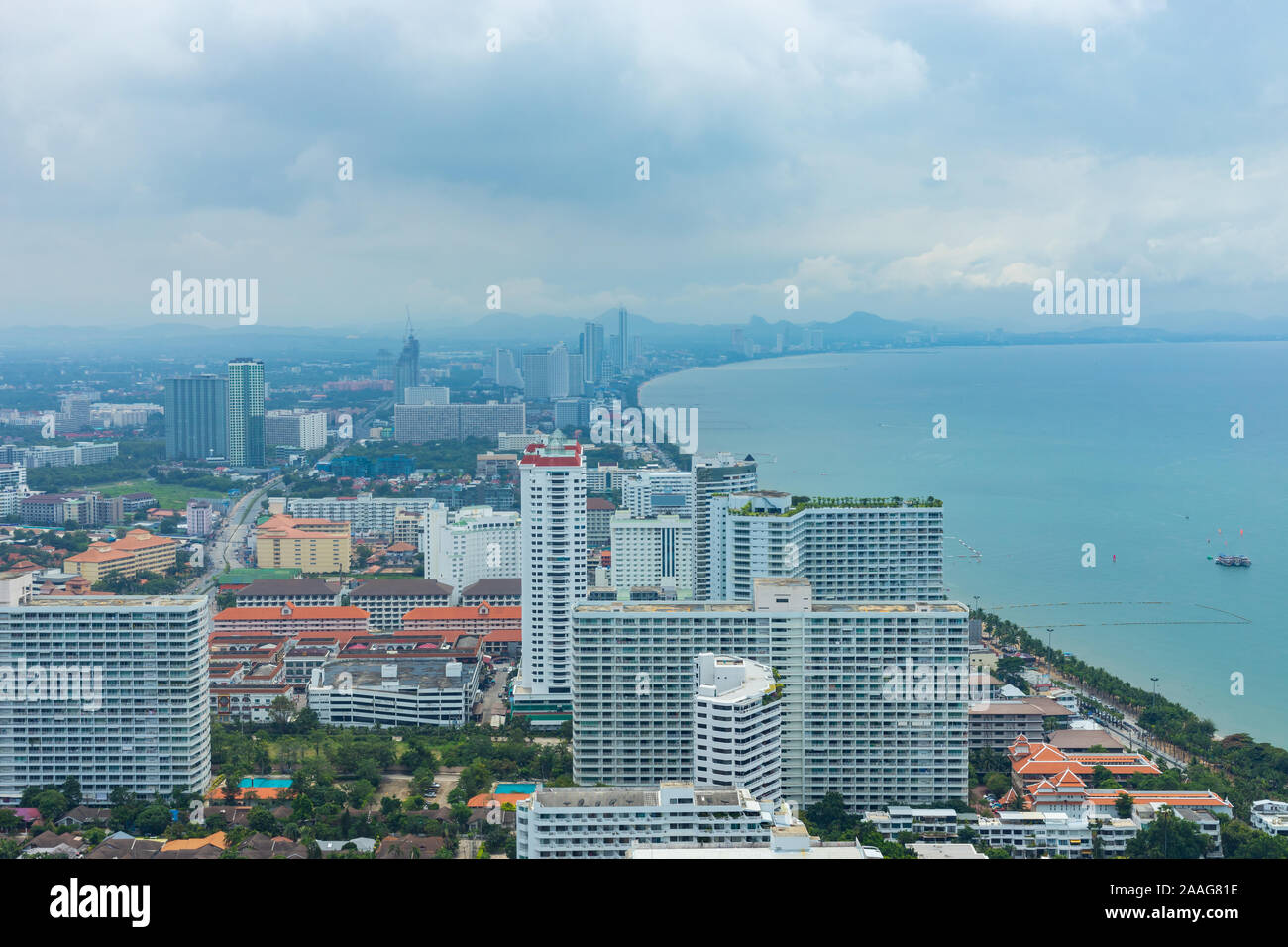 Beautiful cityscape skyline of Pattaya in Thailand from the view point ...