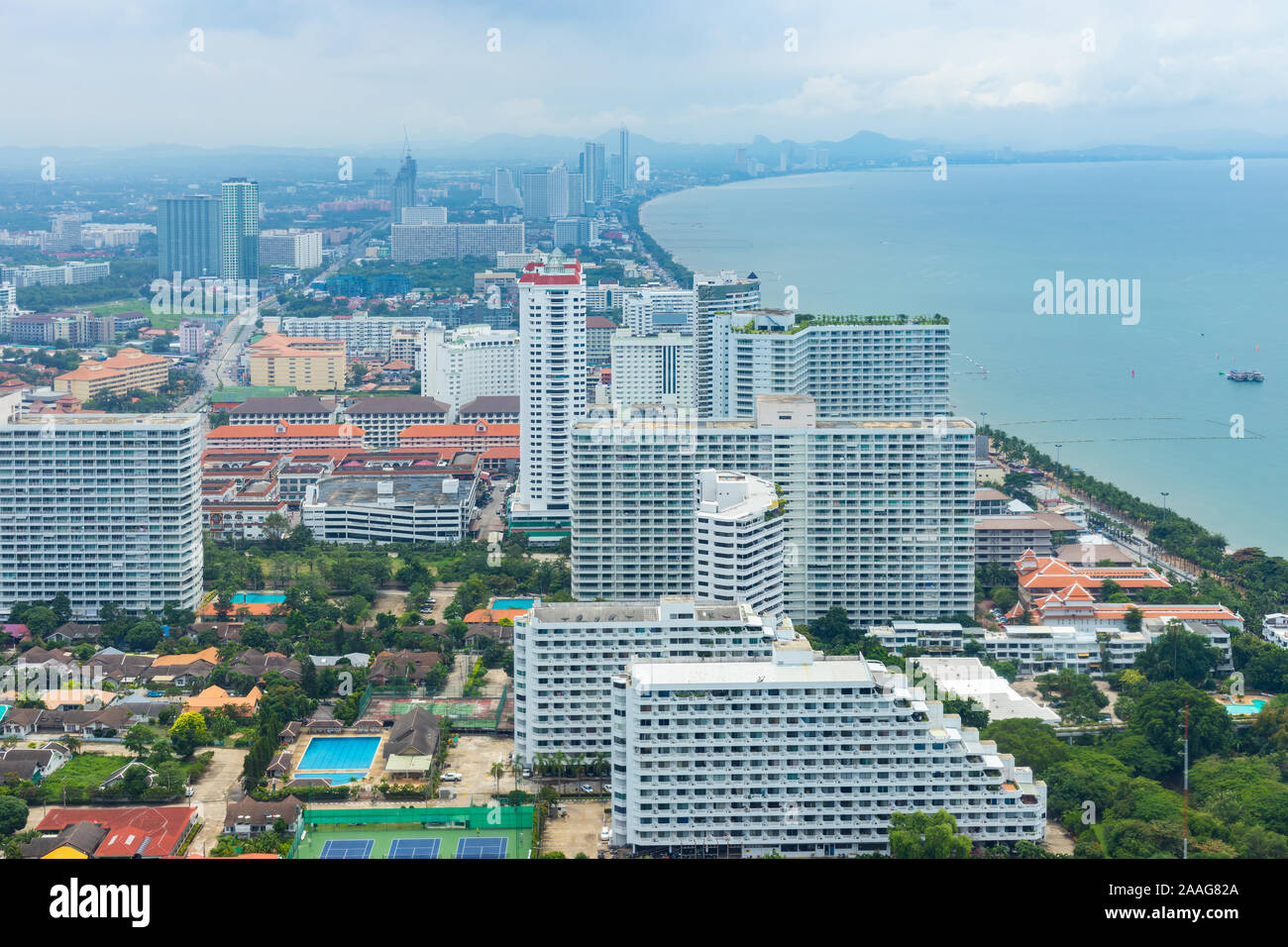Beautiful cityscape skyline of Pattaya in Thailand from the view point ...