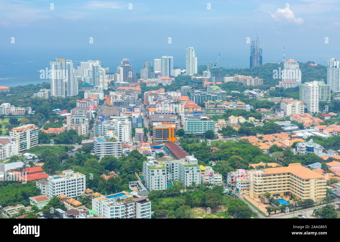 Beautiful cityscape skyline of Pattaya in Thailand from the view point ...